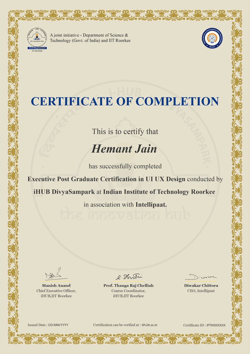 Course: Executive PG Certification in UI/UX Design - IIT Roorkee | RiseUpp